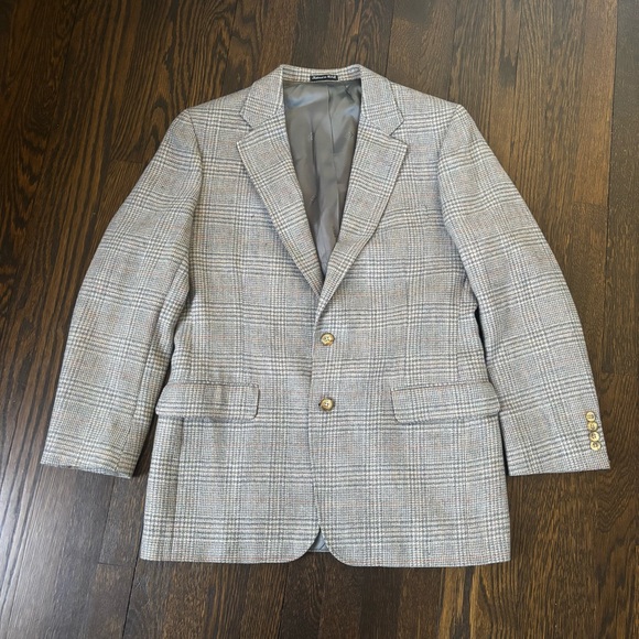 Daks | Suits & Blazers | Daks Blazer Mens 442 Wool Tweed Check Plaid ...